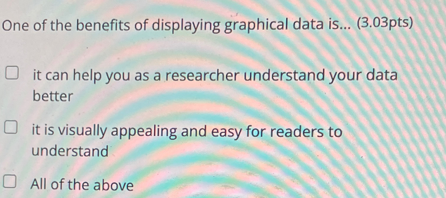 Solved One of the benefits of displaying graphical data | Chegg.com