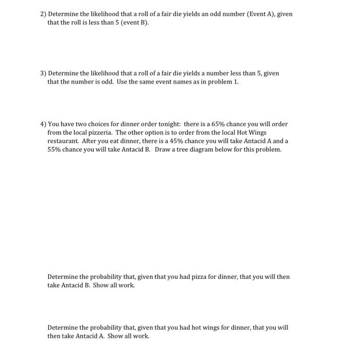 Solved For each problem, show all necessary work and label | Chegg.com