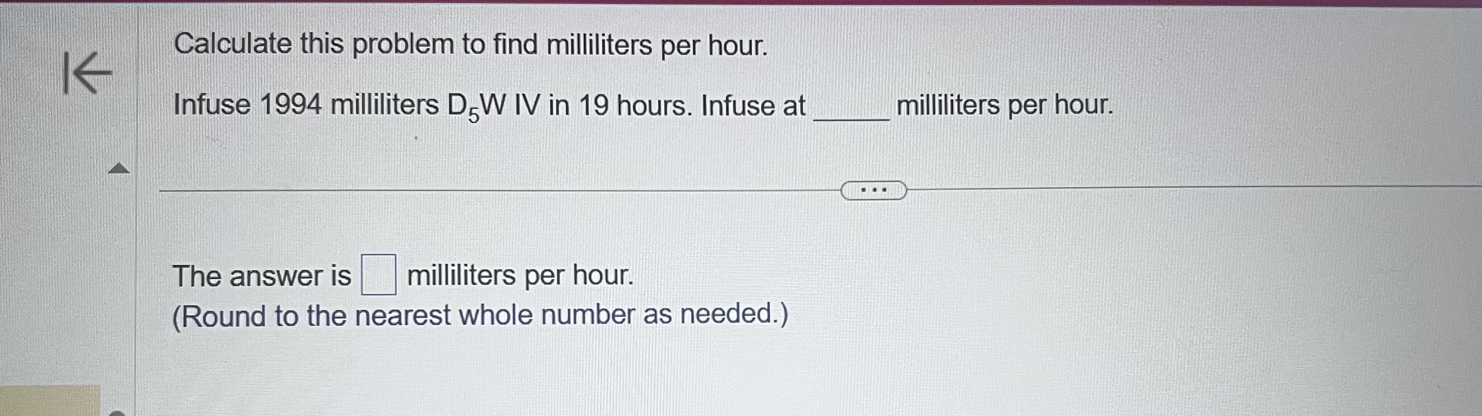 Solved Calculate this problem to find milliliters per | Chegg.com