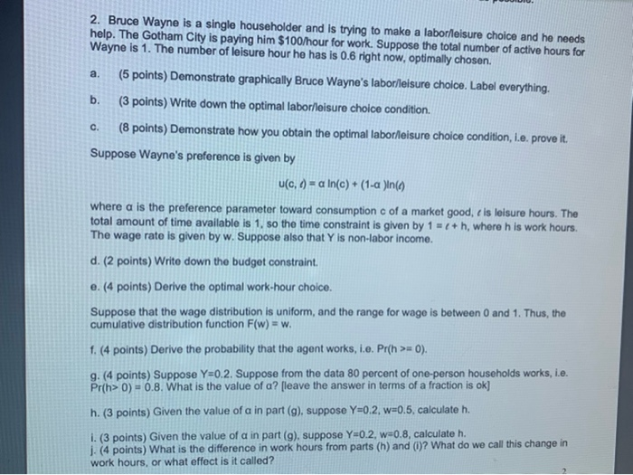 a. c. 2. Bruce Wayne is a single householder and is | Chegg.com
