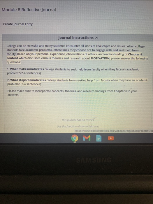 Solved Module 8 Reflective Journal Create Journal Entry | Chegg.com