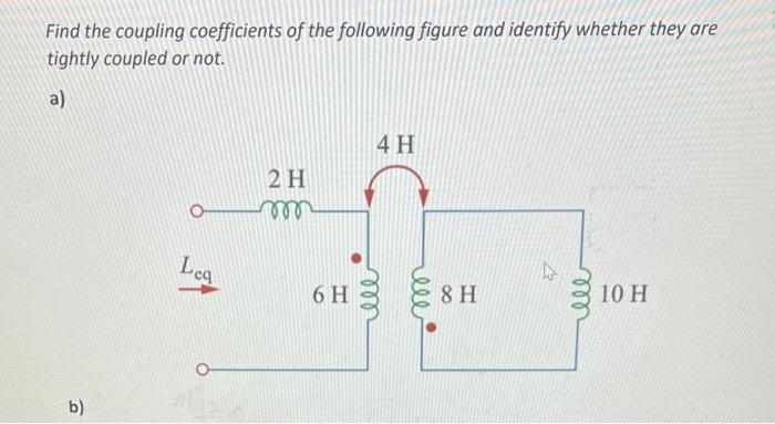 Solved Find the coupling coefficients of the following | Chegg.com