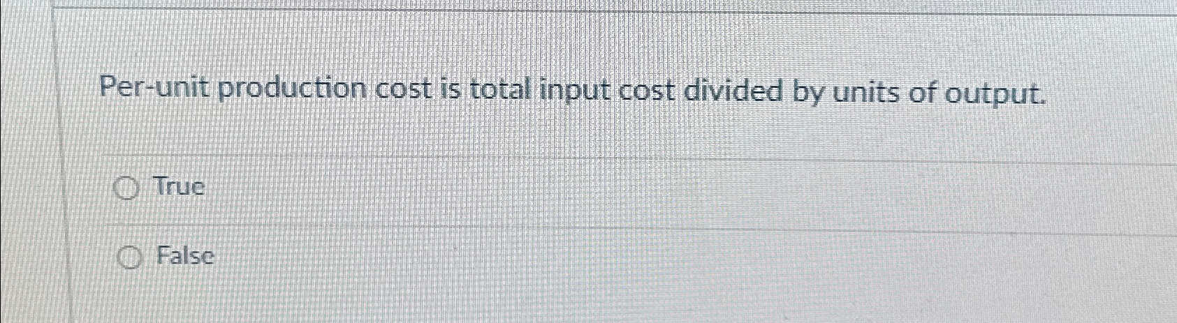 Solved Per-unit production cost is total input cost divided | Chegg.com
