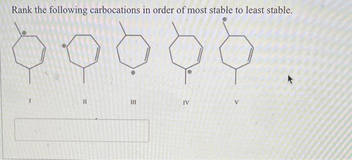 Solved Rank the following carbocations in order of most | Chegg.com