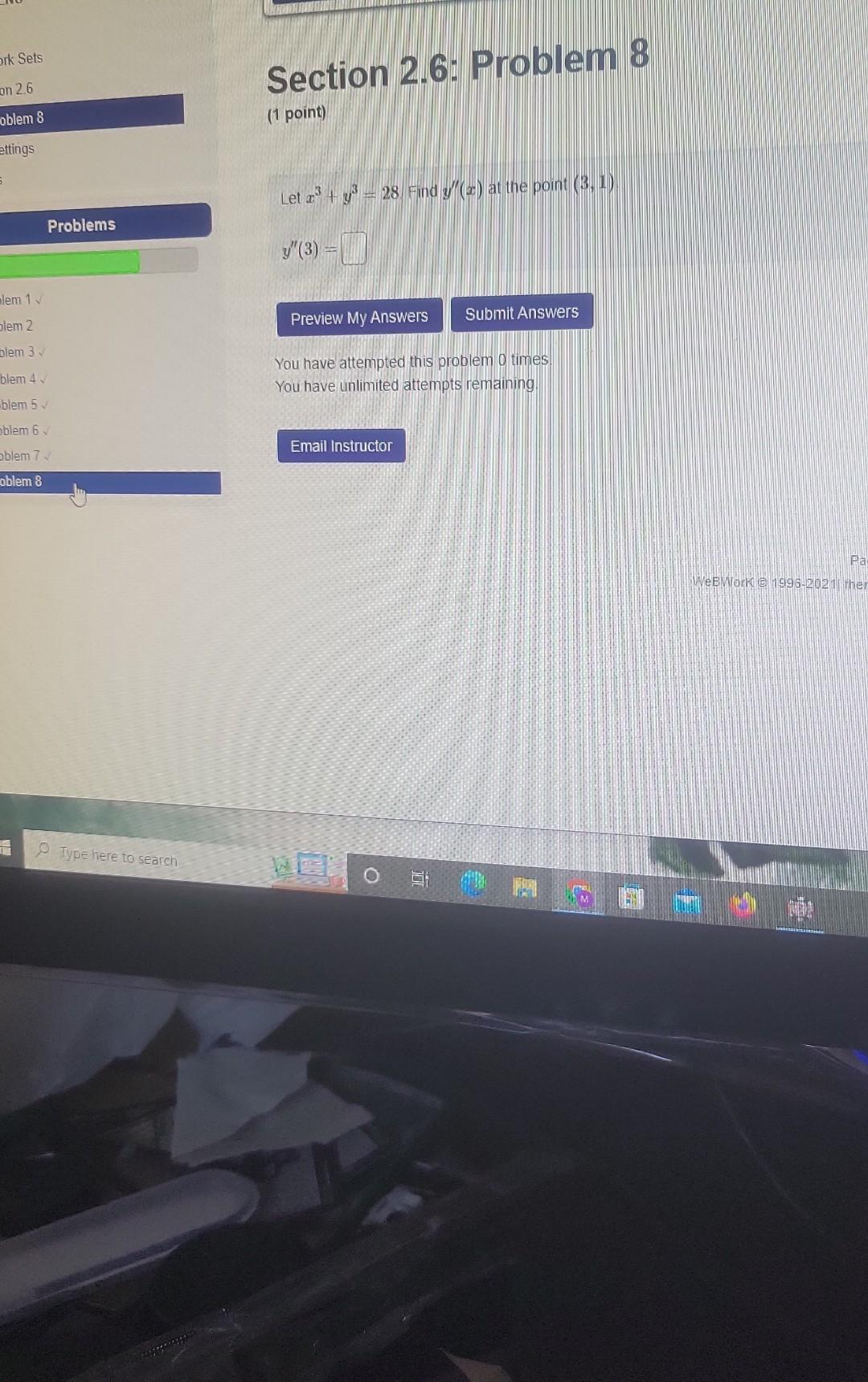 Solved Section 2.6: Problem 8 (1 point) Let x3+y3=28 Find | Chegg.com