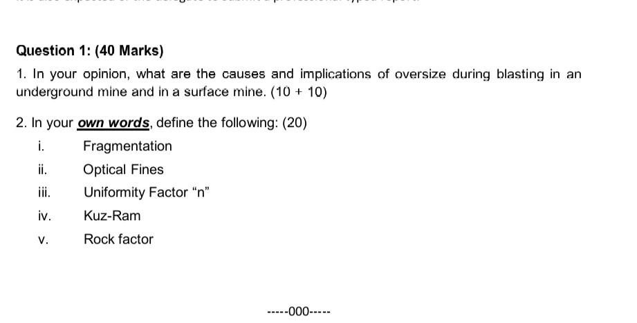 Solved Question 1: (40 Marks) 1. In your opinion, what are | Chegg.com