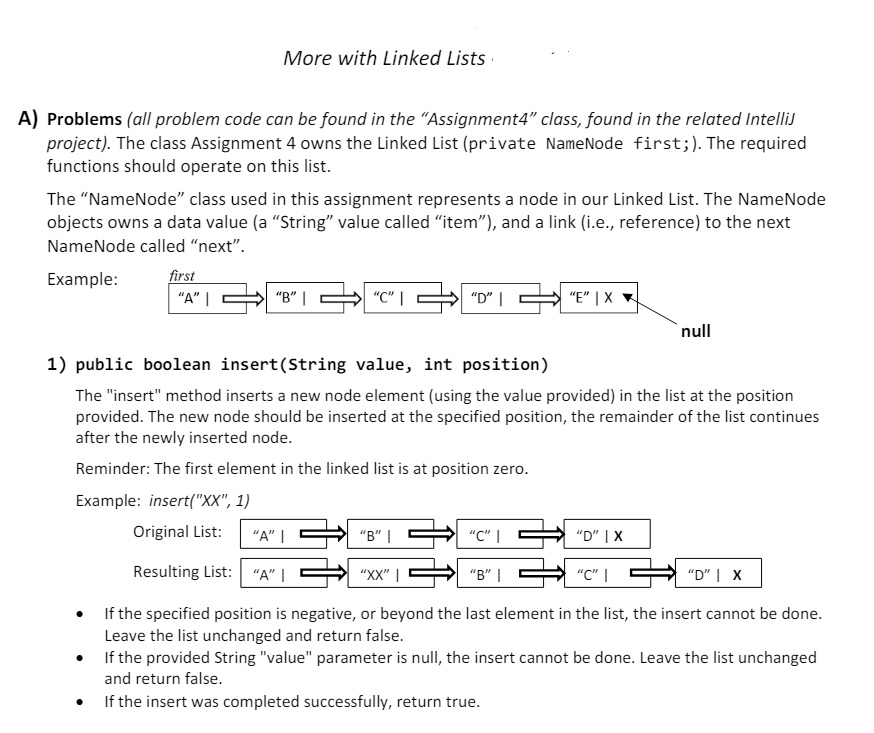 Solved More with Linked Lists A) Problems (all problem code | Chegg.com