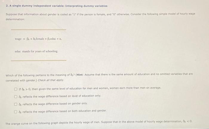 Solved 2 A Single Dummy Independent Variable Interpreting