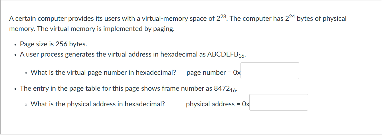 Solved A certain computer provides its users with a | Chegg.com