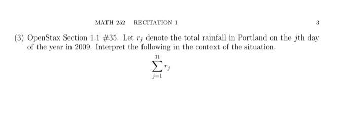 Solved (3) OpenStax Section 1.1#35. Let rj denote the total | Chegg.com