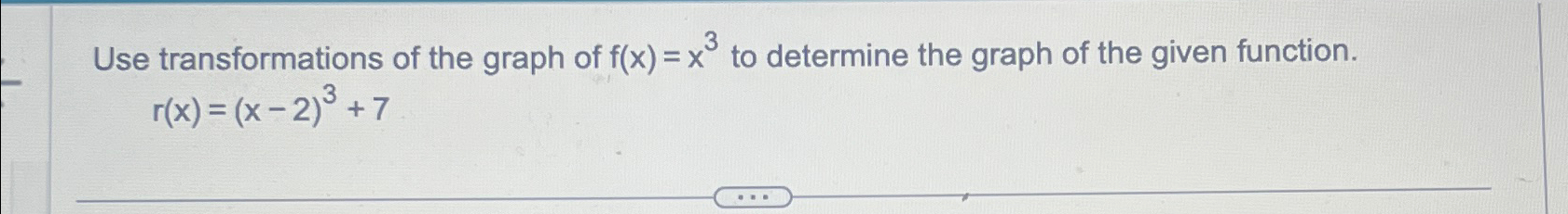 Solved Use transformations of the graph of f(x)=x3 ﻿to | Chegg.com