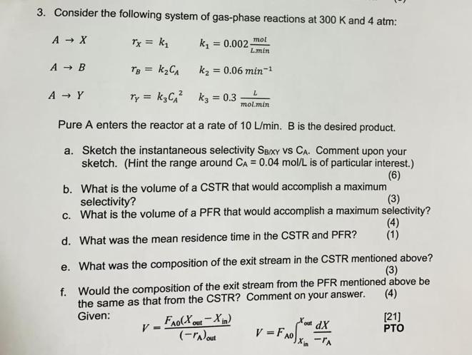 Solved Consider the following system of gas-phase reactions | Chegg.com