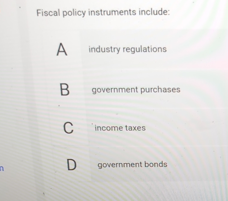 Solved Fiscal policy instruments include:A industry | Chegg.com