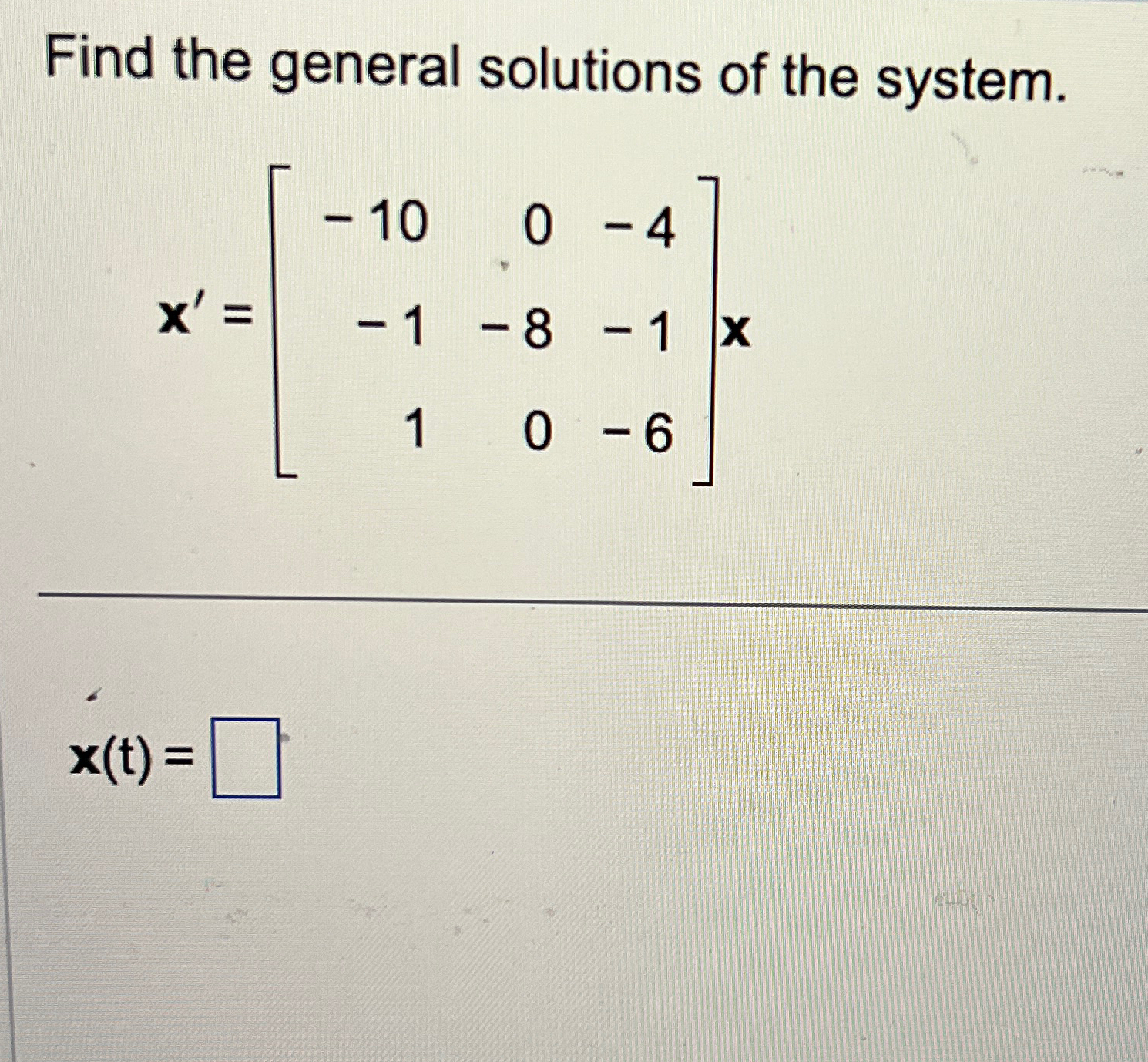 Solved Find the general solutions of the | Chegg.com