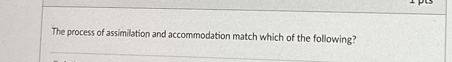 Solved The process of assimilation and accommodation match | Chegg.com