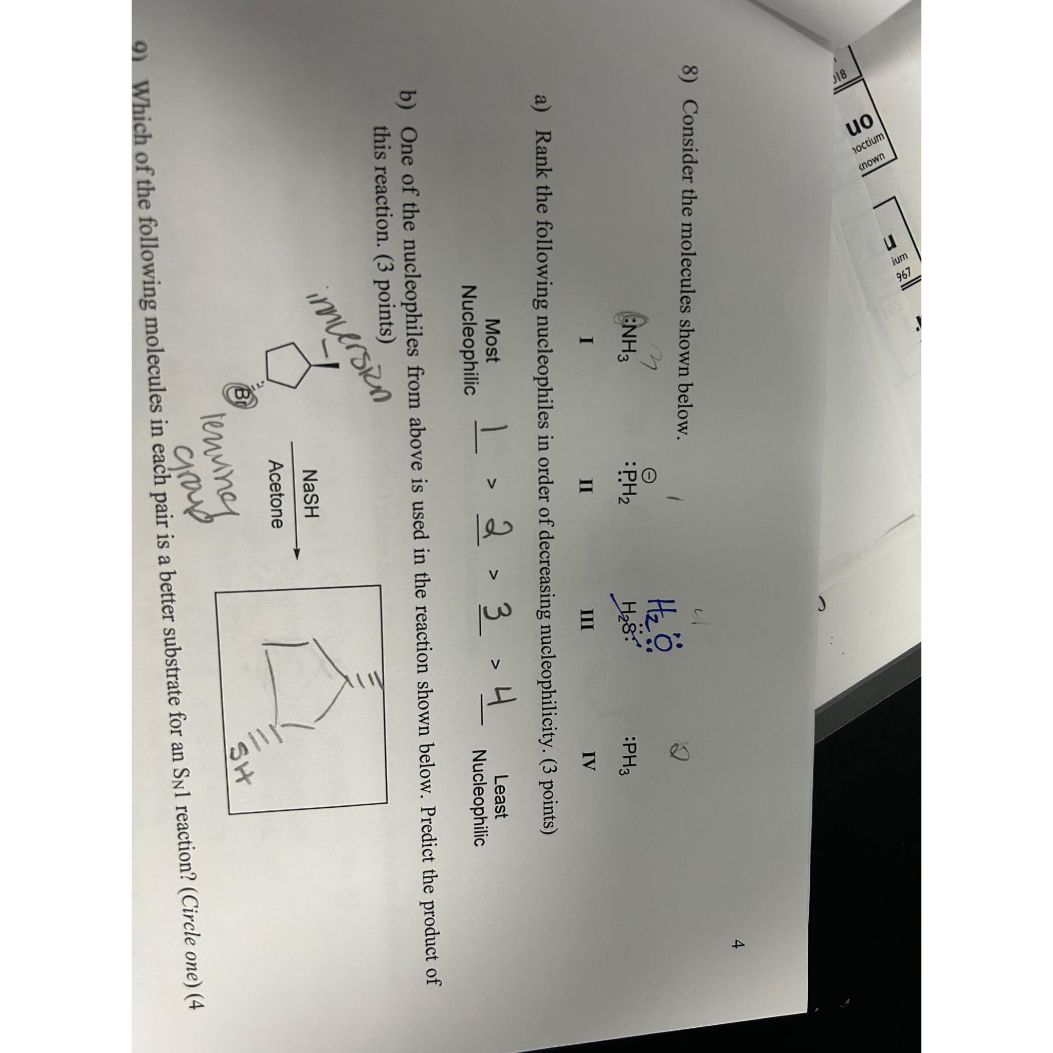 Solved 4Consider the molecules shown | Chegg.com