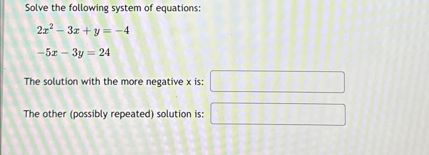 Solved Solve the following system of | Chegg.com