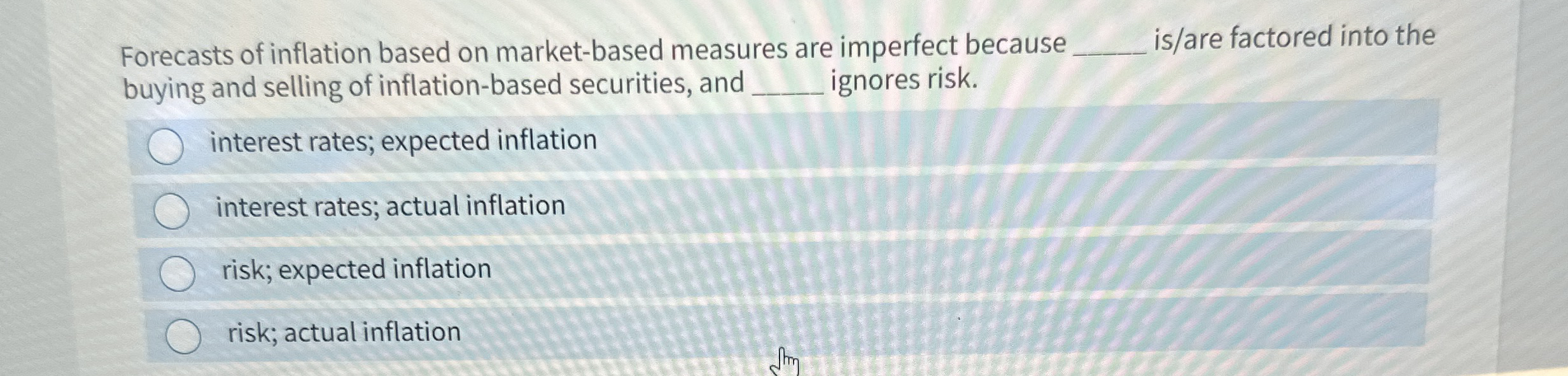 Solved Forecasts of inflation based on market-based measures | Chegg.com