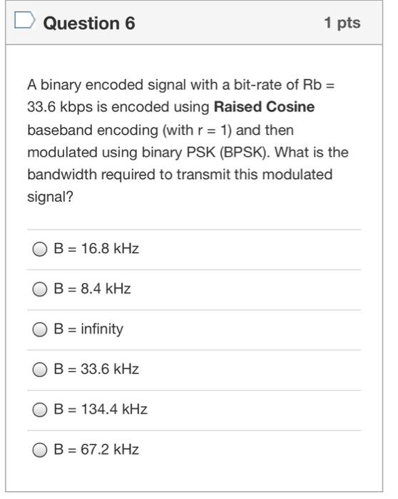 Solved Question 4 1 pts A signal has a single-sided | Chegg.com