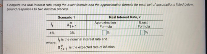 Solved Compute the real interest rate using the exact | Chegg.com