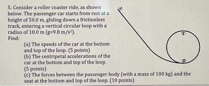 Solved 5. Consider a roller coaster ride, as shown below. | Chegg.com