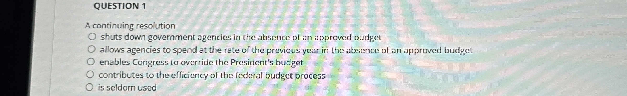 Solved QUESTION 1A continuing resolutionshuts down | Chegg.com
