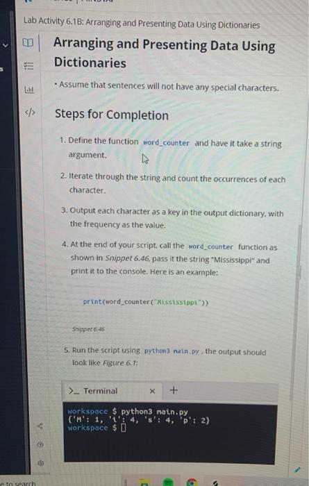 Solved Lab Activity 6.18: Arranging and Presenting Data | Chegg.com