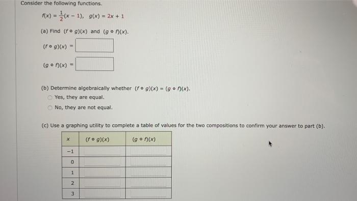 Solved Consider the following functions. | Chegg.com