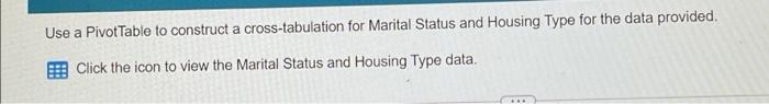 Solved Use a Pivot Table to construct a cross-tabulation for | Chegg.com
