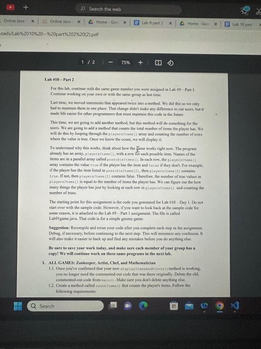 Solved + Online Java ( X Online Java ( X O Search the web | Chegg.com