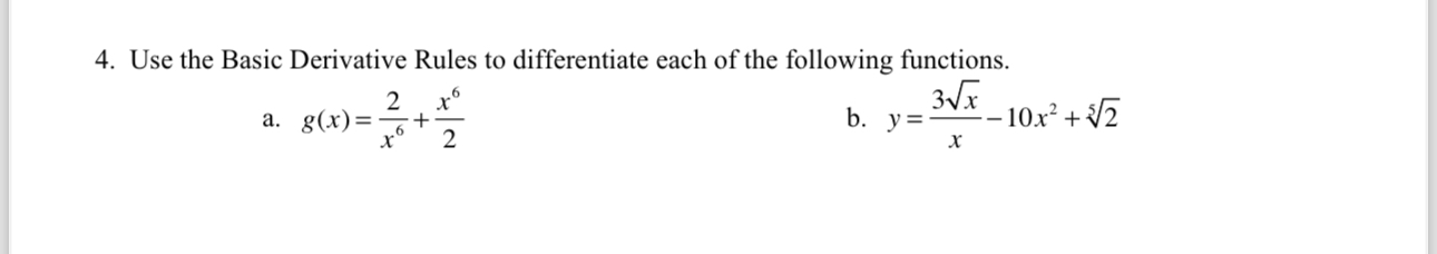 Solved Use the Basic Derivative Rules to differentiate each | Chegg.com
