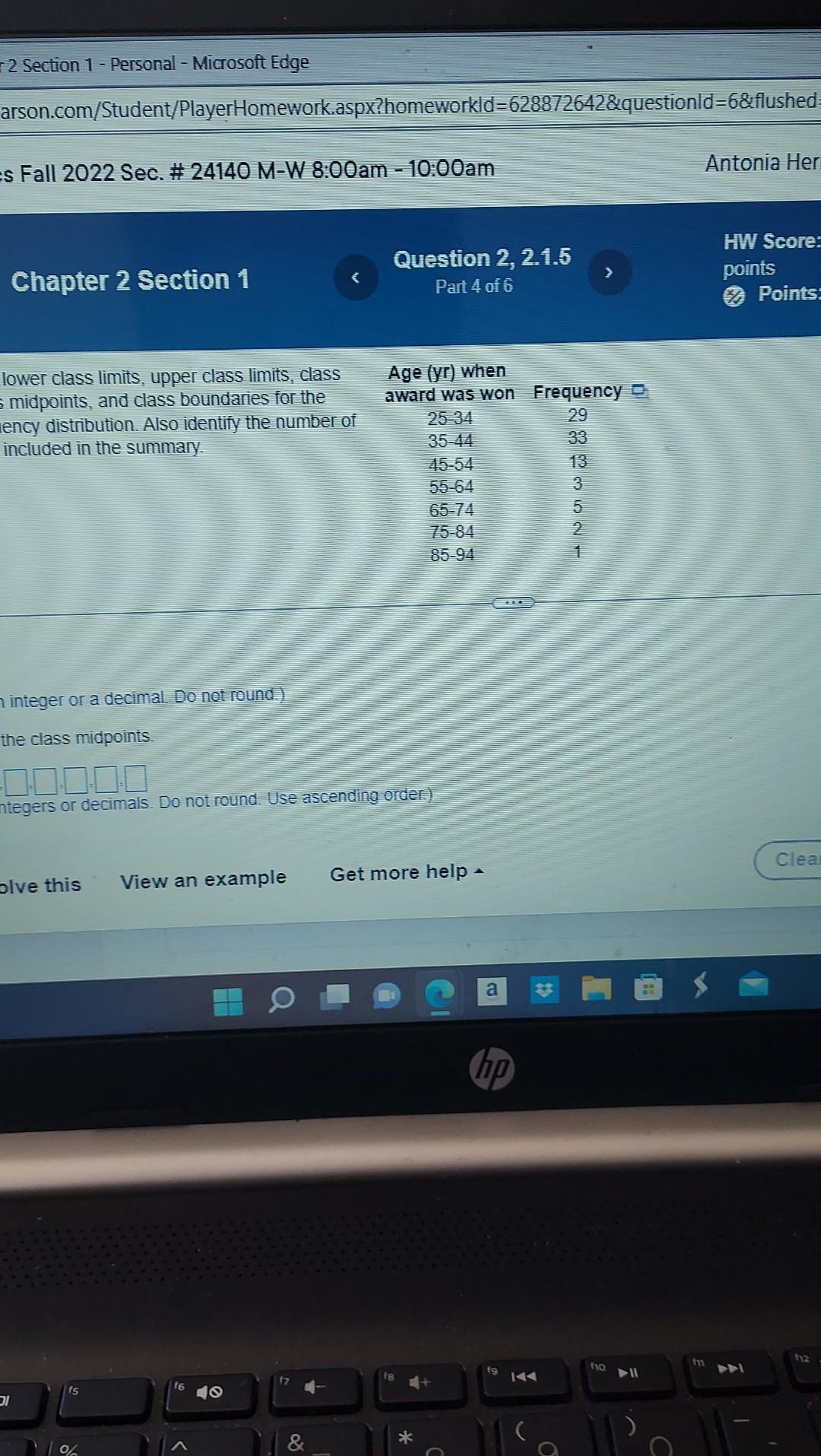 Solved lower class limits, upper class limits, class | Chegg.com
