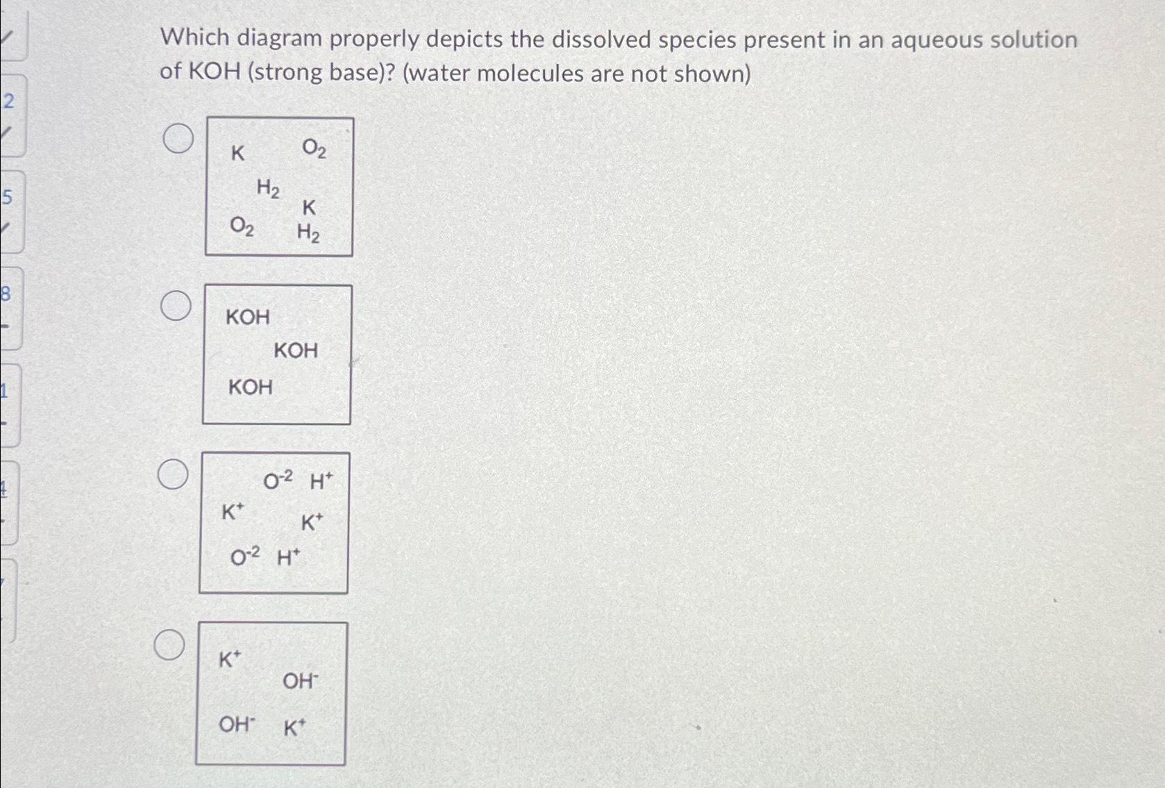 Solved Which diagram properly depicts the dissolved species | Chegg.com