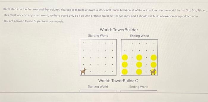Solved Karel starts on the first row and first column. Your | Chegg.com
