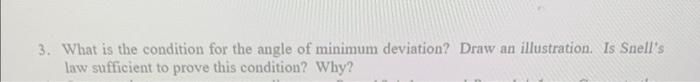 Solved 3. What is the condition for the angle of minimum | Chegg.com