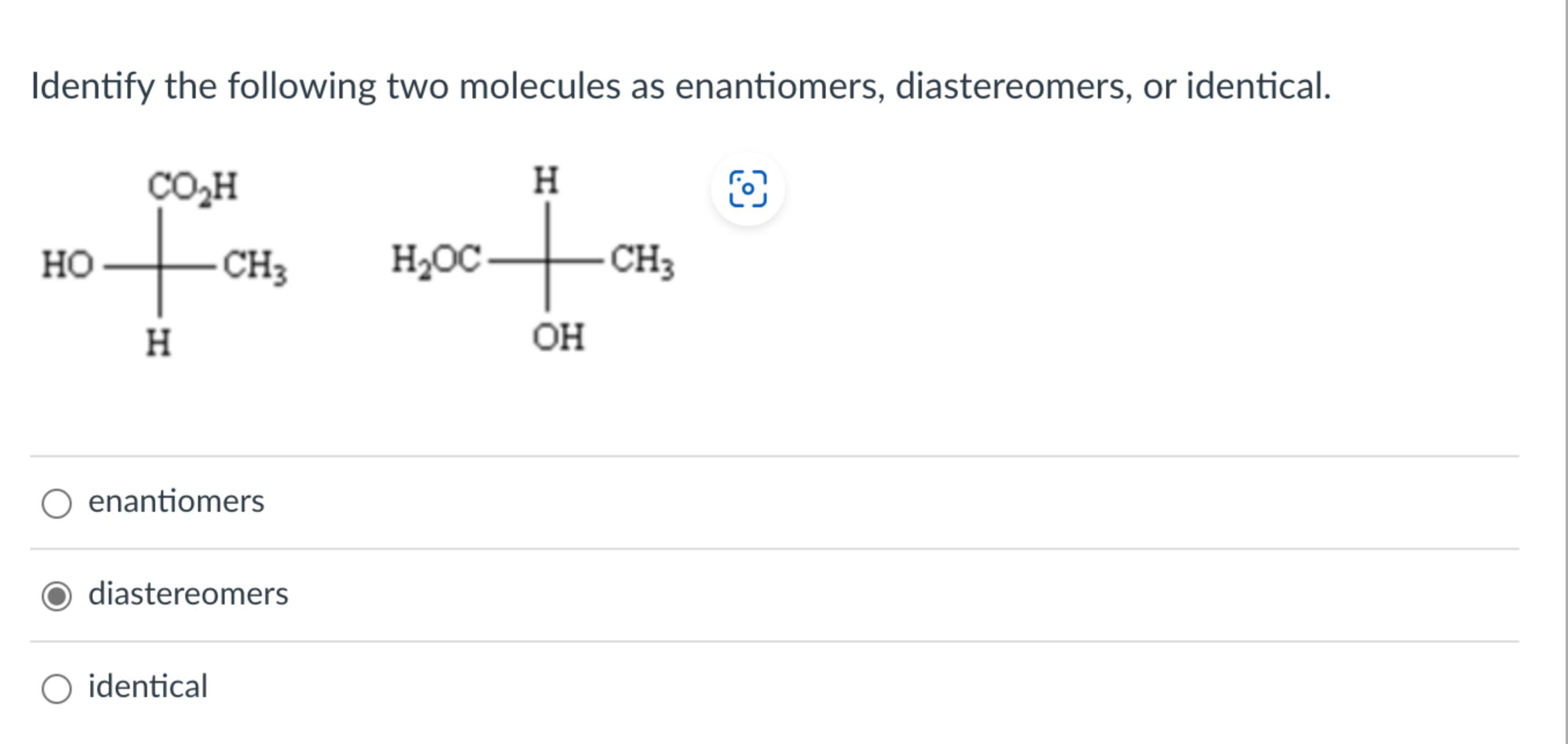 Solved Identify the following two molecules as enantiomers, | Chegg.com