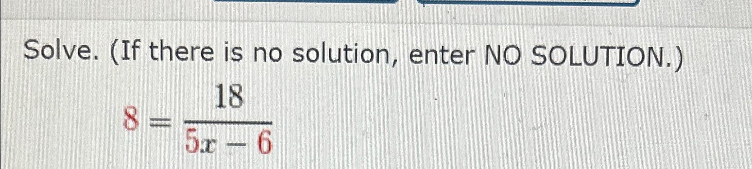 Solved Solve. (If there is no solution, enter NO | Chegg.com