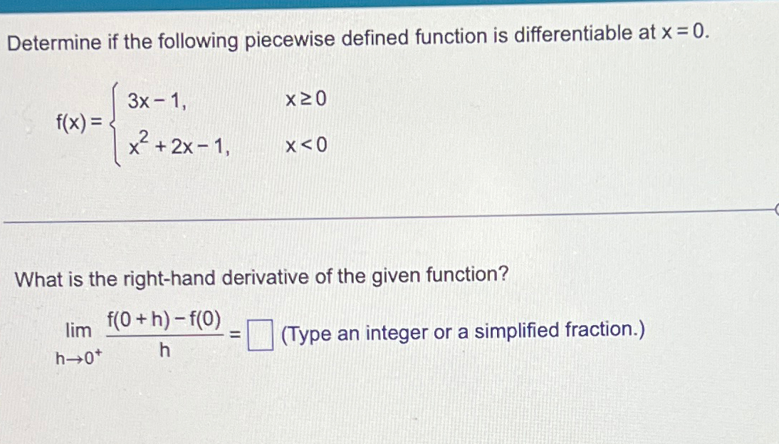 Determine If The Following Piecewise Defined Function