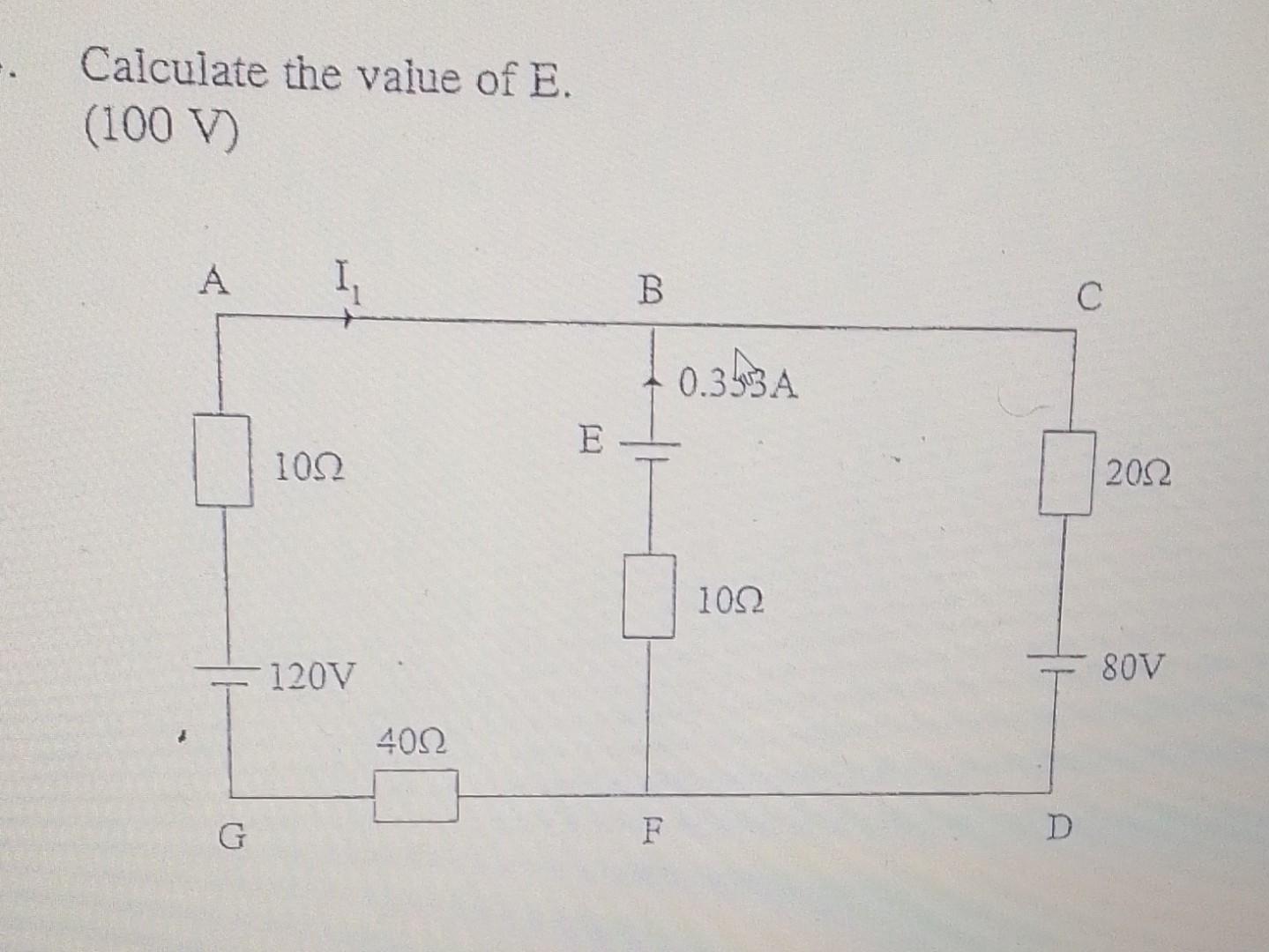 Calculate the value of E. (100 V) | Chegg.com