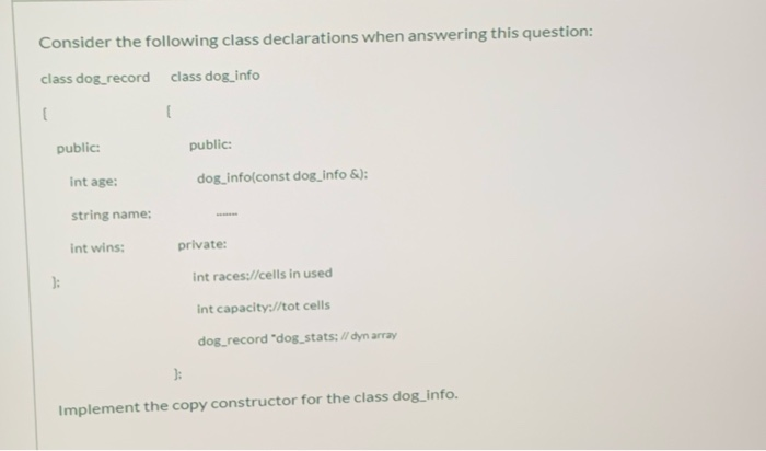 Solved Consider the following class declarations when | Chegg.com
