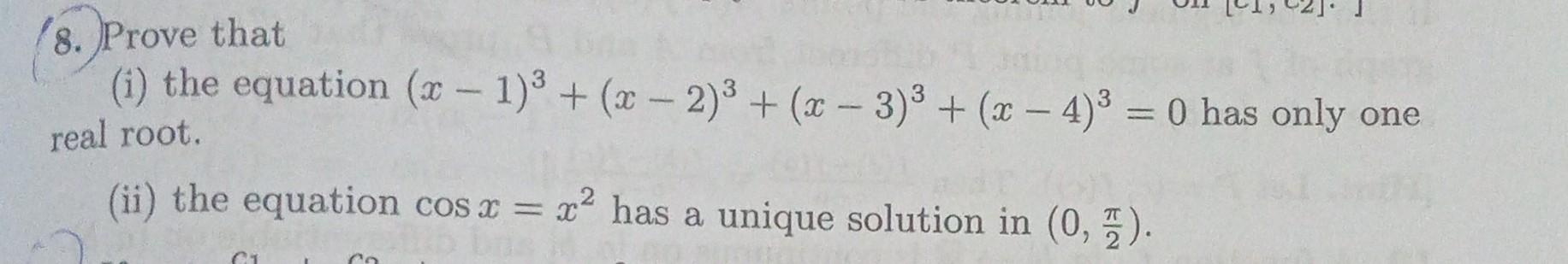 Solved 8. Prove that (i) the equation | Chegg.com