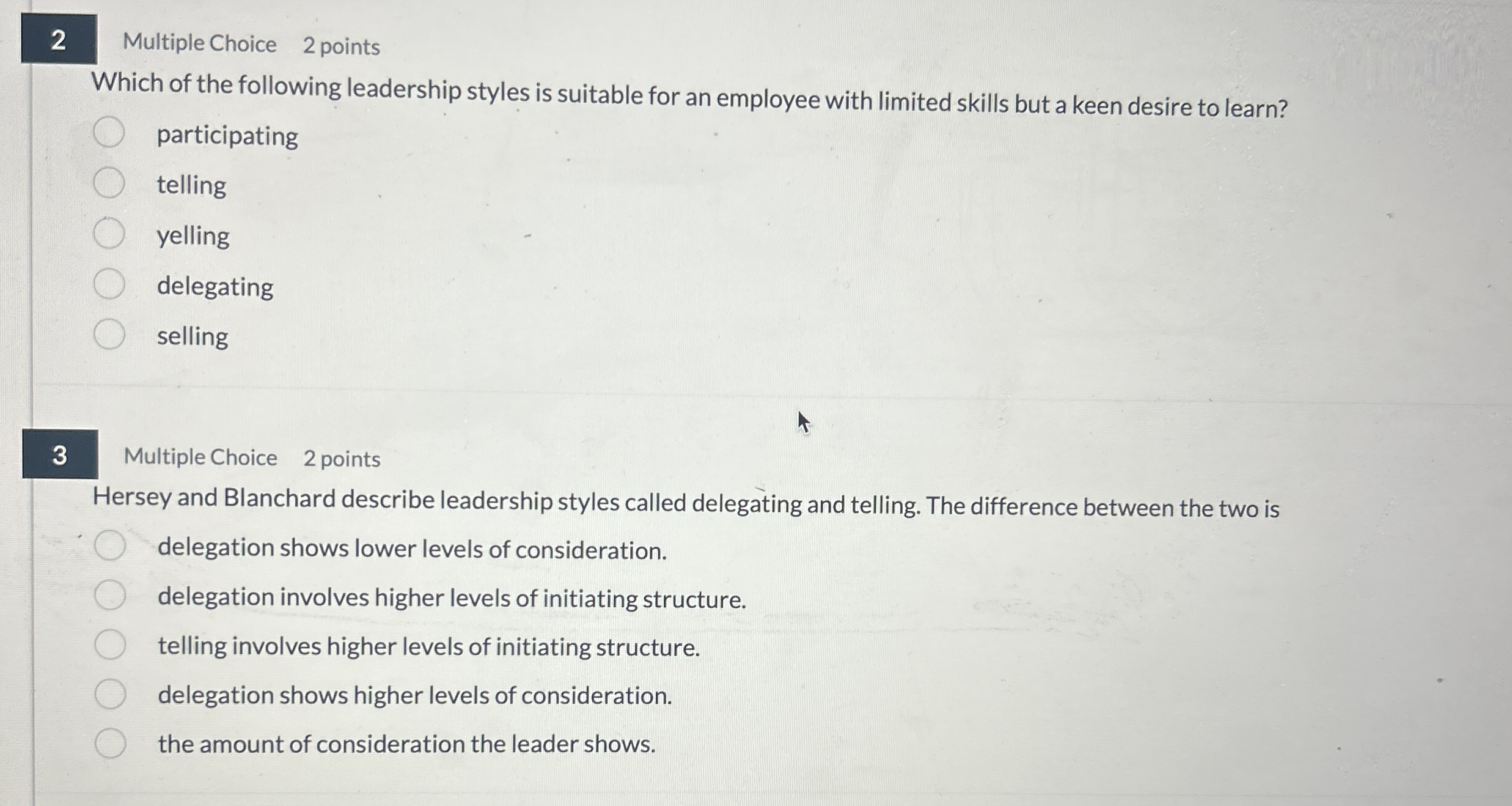 2Multiple Choice2 ﻿pointsWhich of the following | Chegg.com