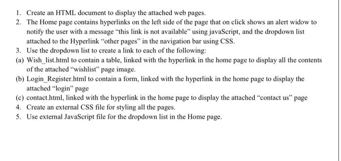 Solved 1. Create an HTML document to display the attached | Chegg.com