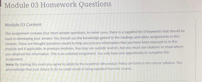 Solved Module 03 Homework Questions Module 03 Content This | Chegg.com