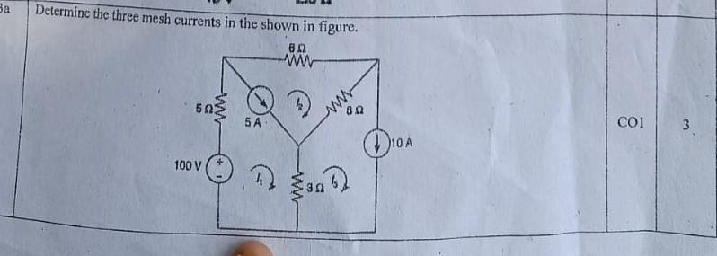 Solved Determine the three mesh currents in the shown in | Chegg.com