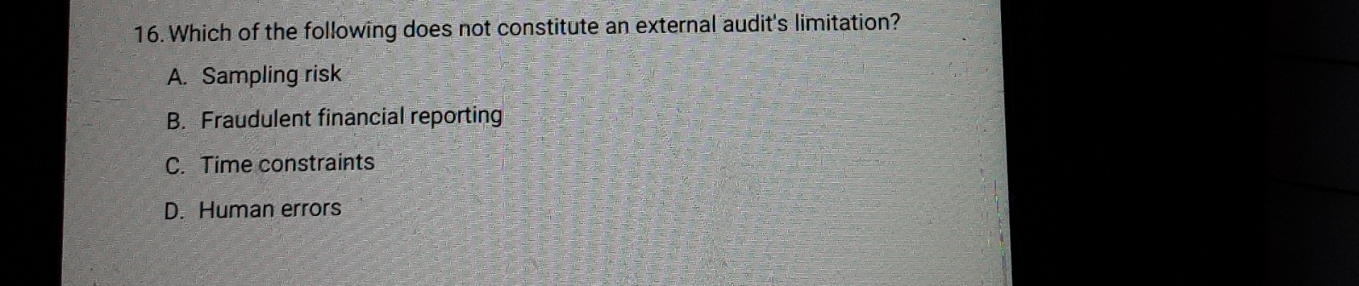 Solved Which of the following does not constitute an | Chegg.com