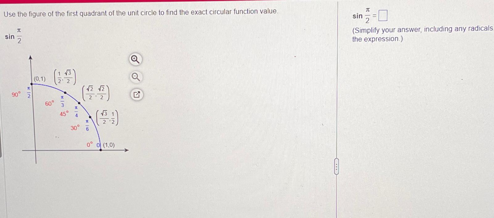 Solved Use the figure of the first quadrant of the unit | Chegg.com