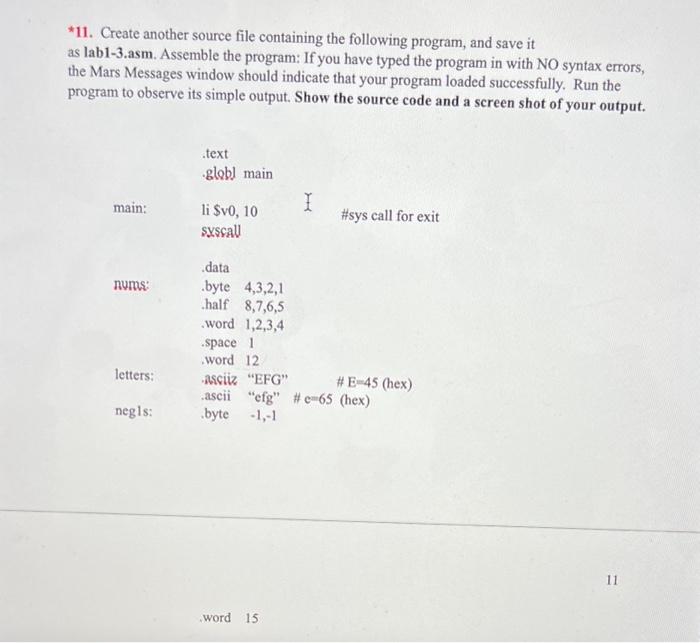Solved *11. Create another source file containing the | Chegg.com