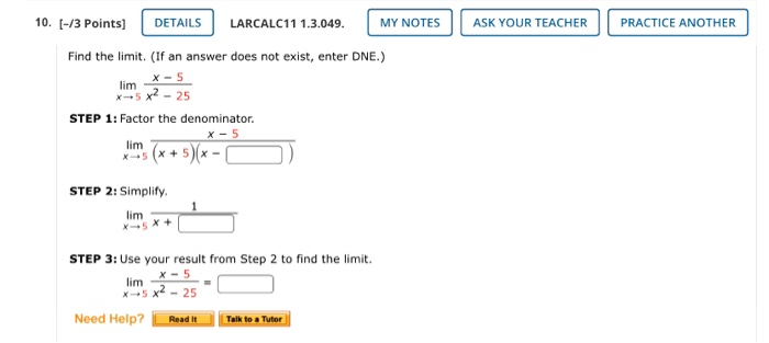 Solved ASK YOUR TEACHER PRACTICE ANOTHER 10. (-/3 points) | Chegg.com