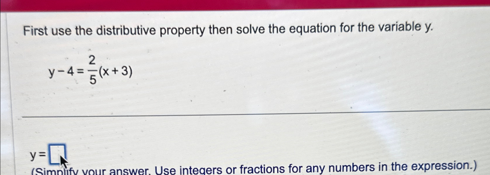Solved First use the distributive property then solve the | Chegg.com